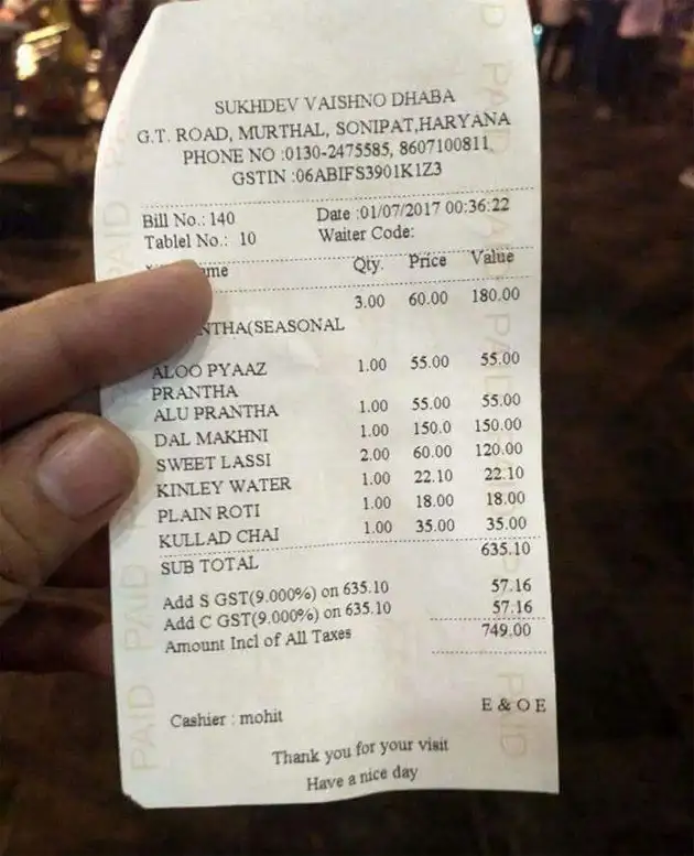 GST Effect How Will Your Restaurant Bill Look Like Post GST GST Effect How Will Your Restaurant Bill Look Like Post GST