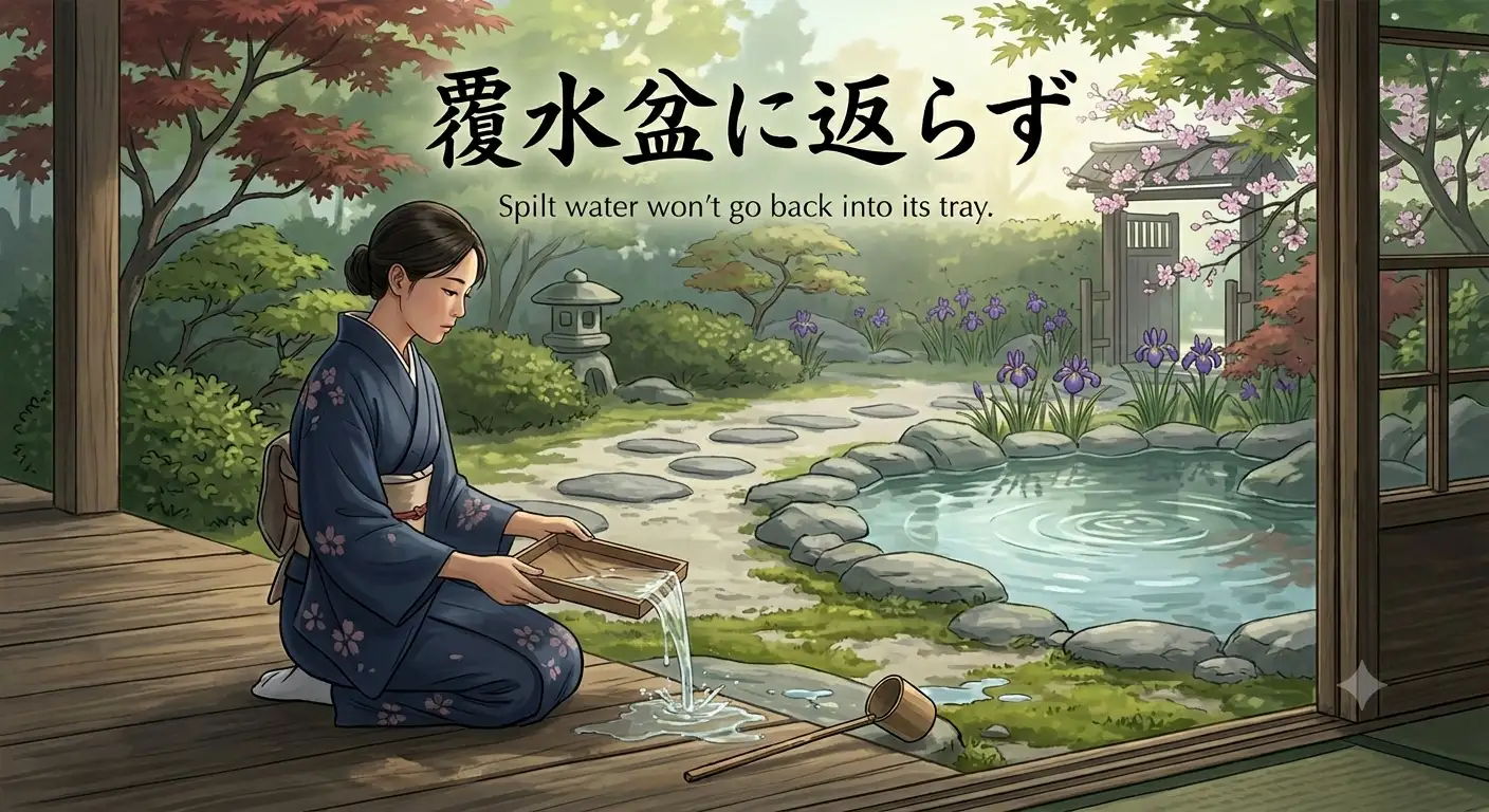 Best proverb of the day: 'Spilt water won’t go back…