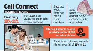 Phone retailers cash in on note withdrawal as sales show uptick - The ...