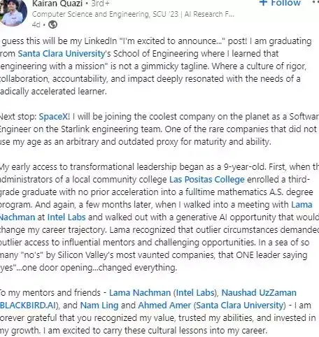 kairan qazi: At 14, Kairan Qazi becomes the youngest engineer at Elon ...
