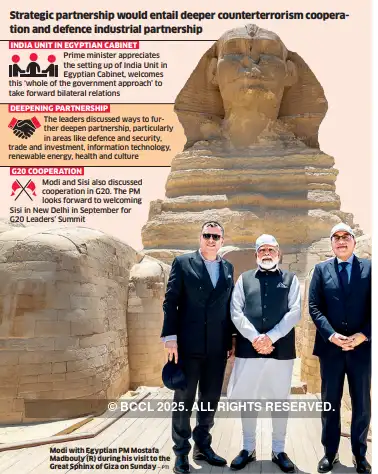 PM Modi receives ‘Order of the Nile’, Egypt’s highest honour - The Economic Times