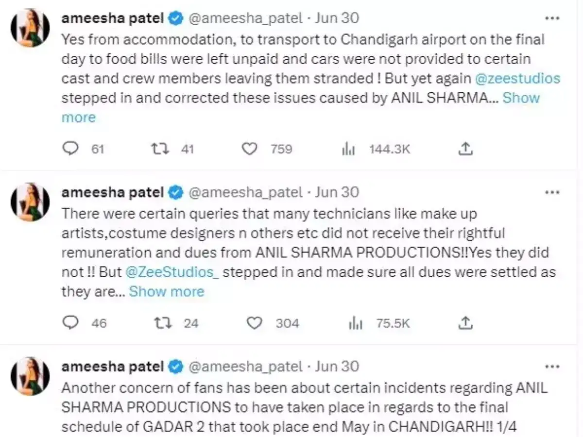 Anil Sharma: Ahead of Bollywood's return in 'Gadar 2', Ameesha Patel hits out at director Anil ...