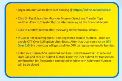 Canara Bank internet banking customers can now generate offline OTP ...