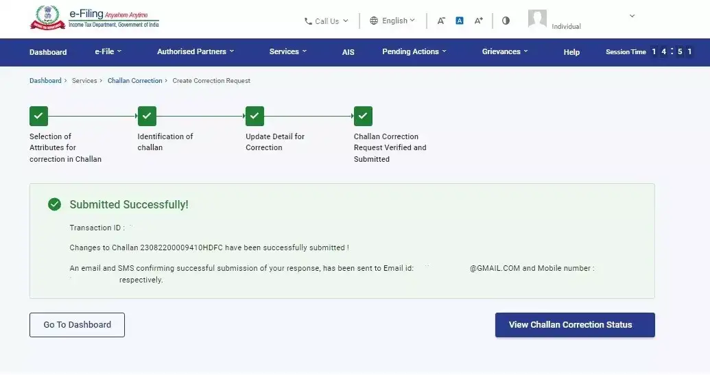 How to correct income tax challan mistake online on e-filing portal ...