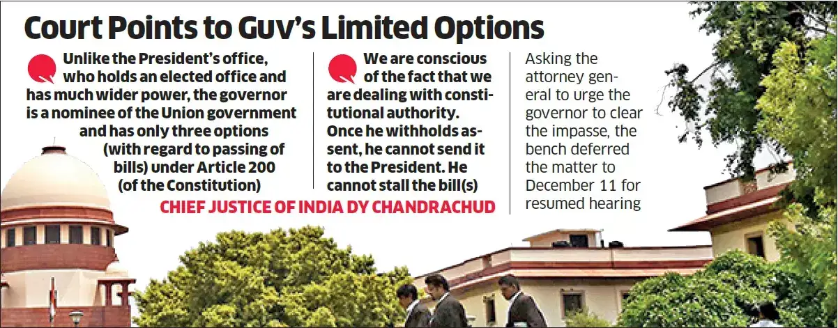 Supreme Court: Clear the impasse over bills, SC tells Tamil Nadu ...