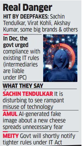 deepfake videos: Brands, managers seek legal balm to end deepfakes and pain - The Economic Times