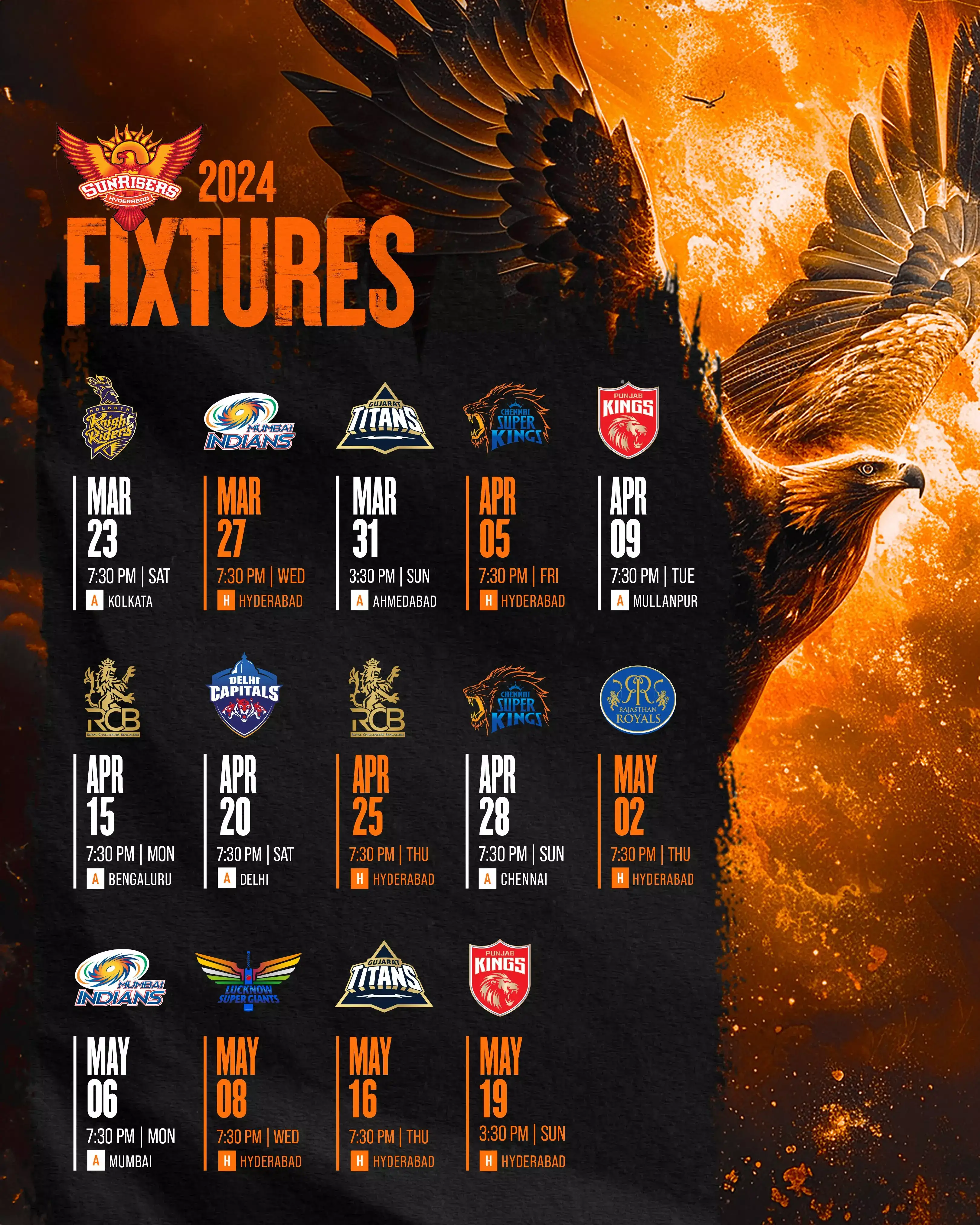 ipl 2024 full scedule: IPL 2024 full schedule announced: Chennai's ...