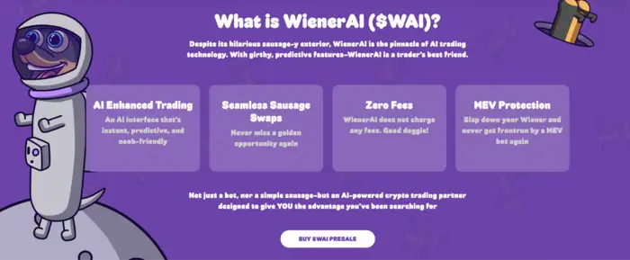 WienerAI, a successful presale campaign, offers AI trading features, high staking APYs, and ...