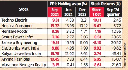 FPI holdings: FPIs raise holdings in 50 SMID Cap stocks - The Economic ...