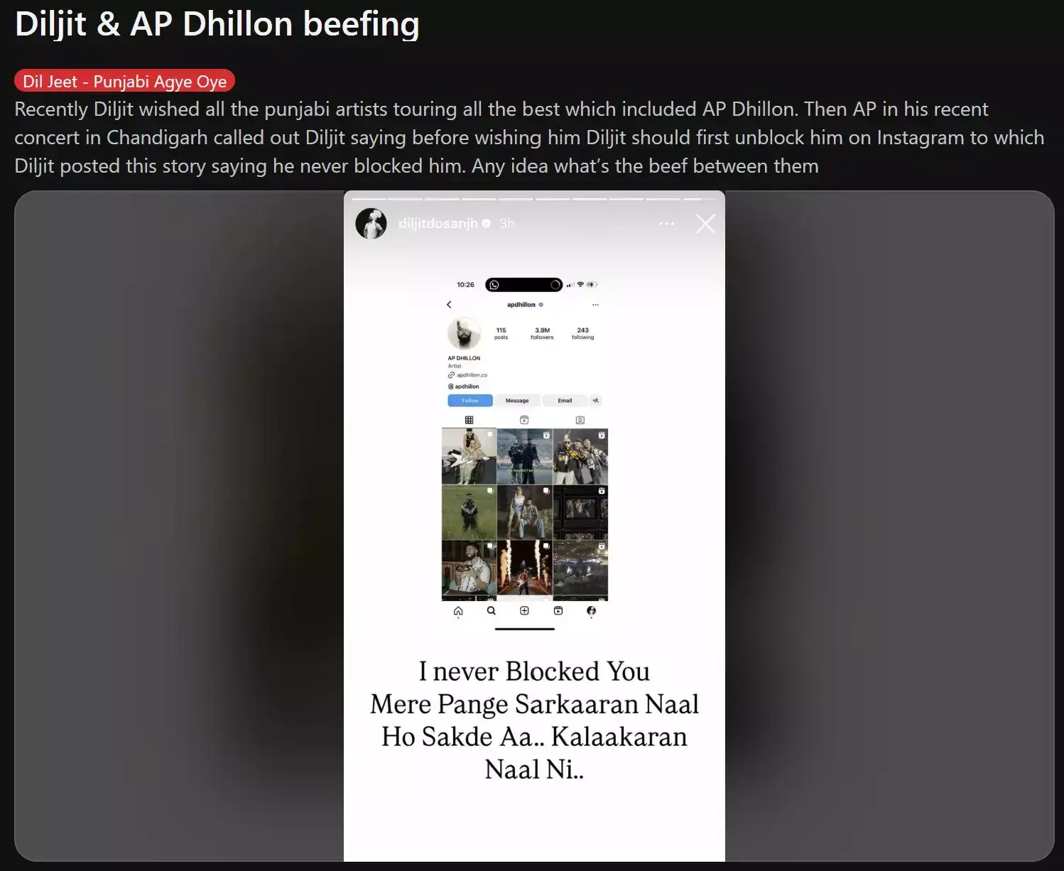 Diljit Dosanjh-AP Dhillon controversy explained: Why Badshah said ...