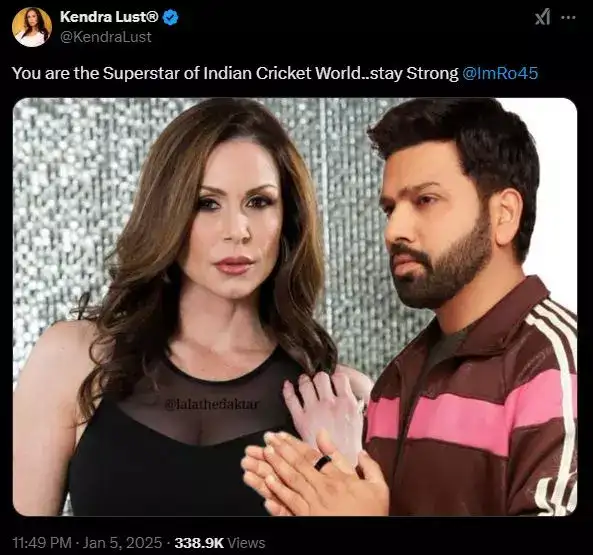Adult film star Kendra Lust defends Rohit Sharma over Australia tour ...