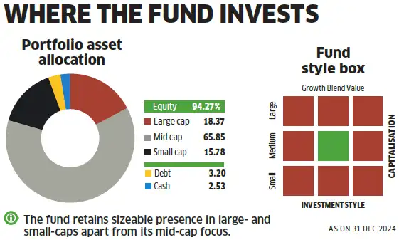 Balance between large and small-caps, investment in cos with single ...