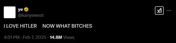 Kanye West says 'I love Hitler', accuses Elon Musk of stealing his 'Nazi swag' in explosive ...