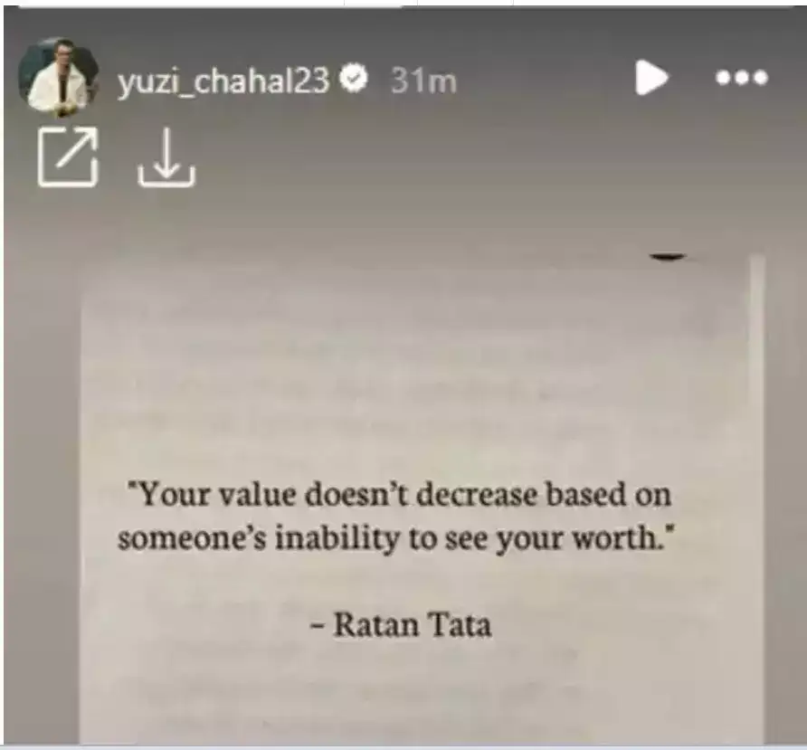 Yuzvendra Chahal breaks silence with a Ratan Tata quote amid divorce ...