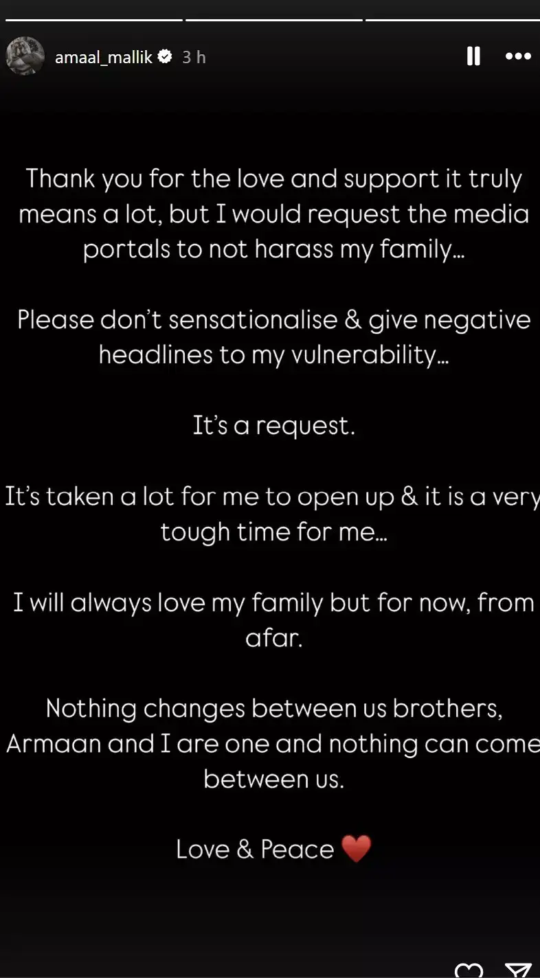 Amaal Mallik deletes explosive post about cutting 'ties with family ...