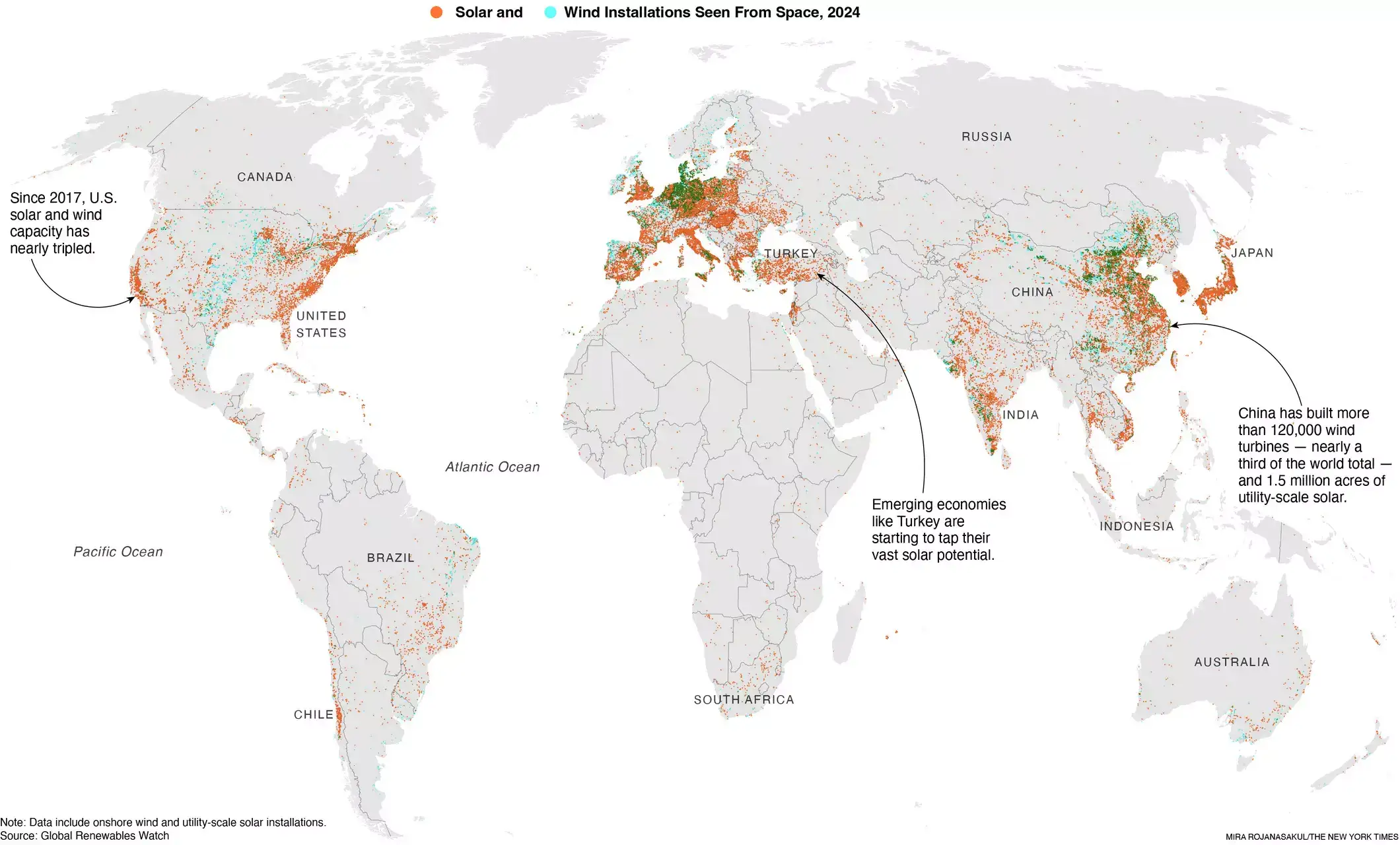 What the rise of clean energy looks like from space - The Economic Times