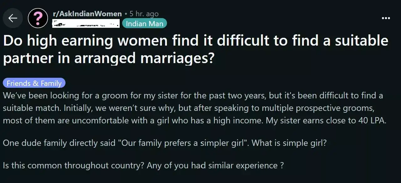 Redditor exposes harsh reality of finding partners for high-earning ...