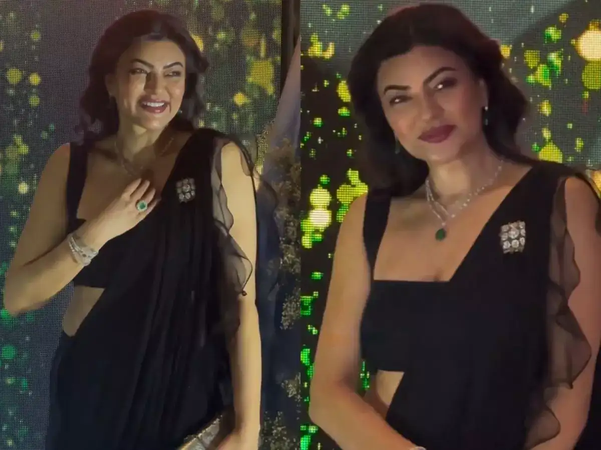 She is 49. Sushmita Sen turns heads again in stunning black saree. Wait ...