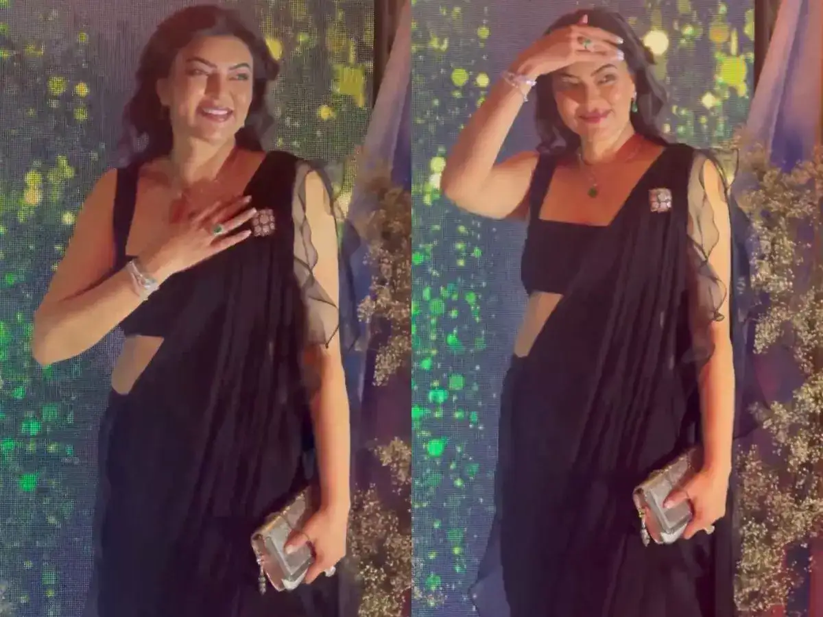 She is 49. Sushmita Sen turns heads again in stunning black saree. Wait ...