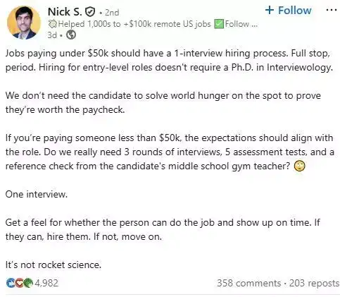 'Low-paying jobs don't require more than 1 interview', argues career ...