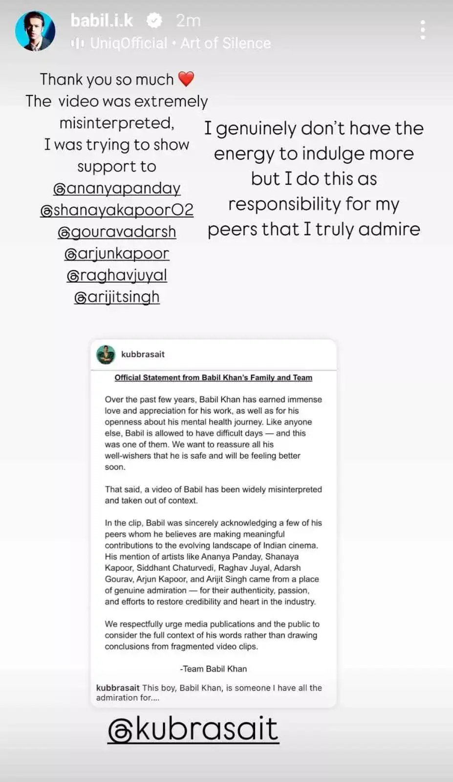 Babil Khan returns to Instagram, slams netizens for 'misinterpreting ...