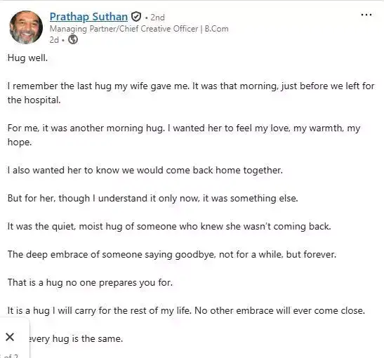 He didn't know it was their last embrace—now he'll never forget it ...