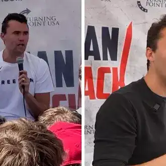 Charlie Kirk’s ring movement, black spot on t-shirt, a mysterious ...