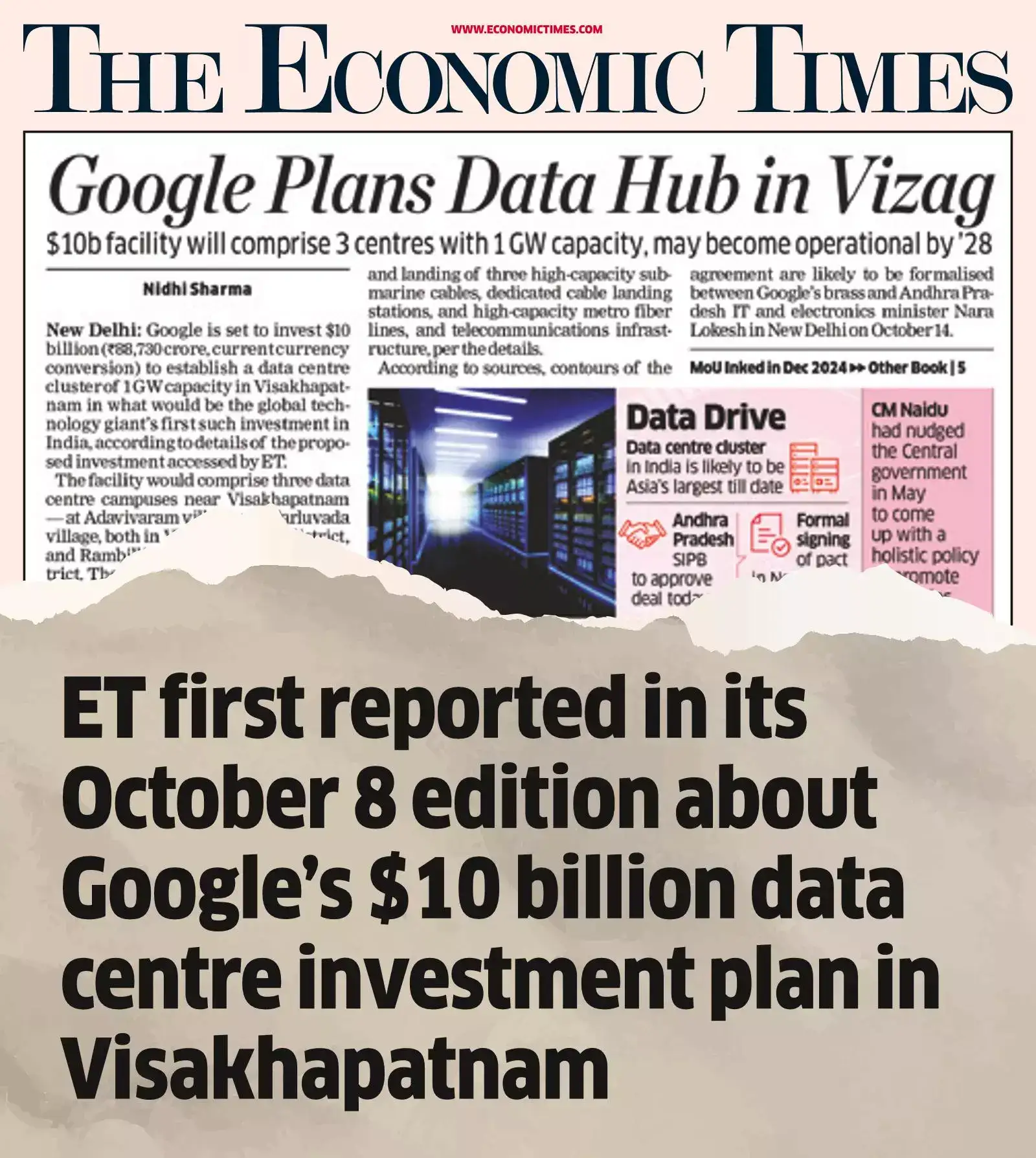 Andhra Pradesh clinches $10 billion Google investment - The Economic Times