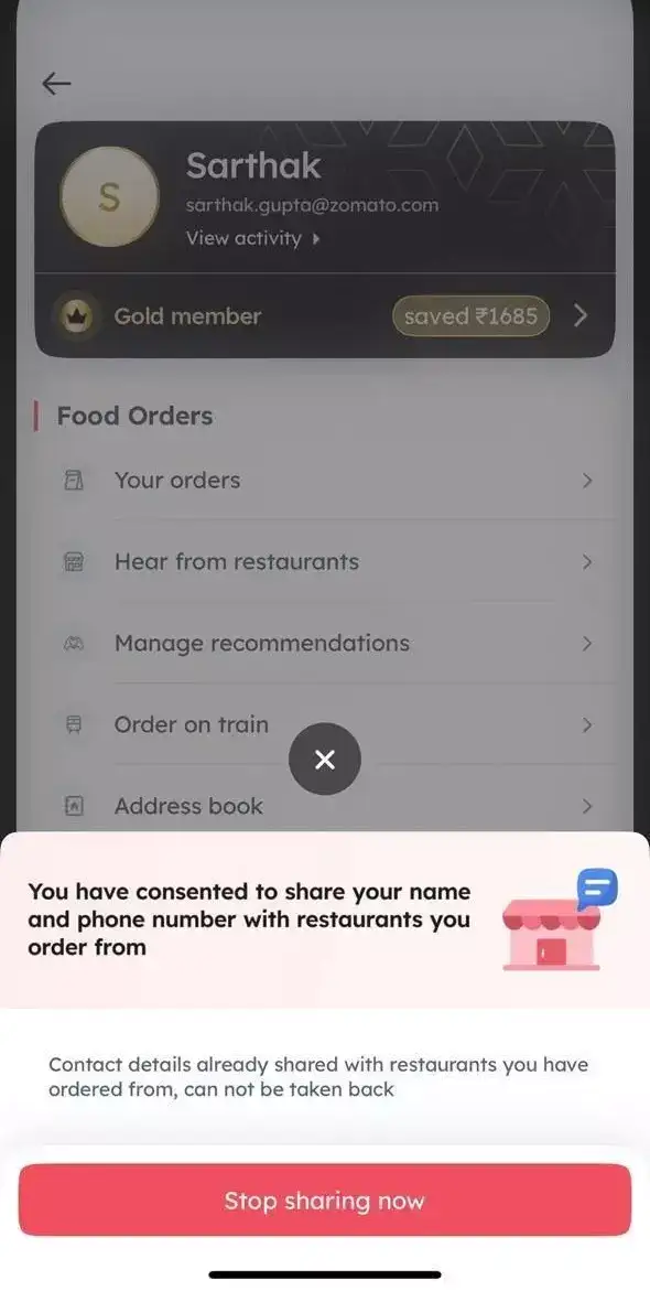 zomato: Users can withdraw consent to share their nos. with restaurants ...