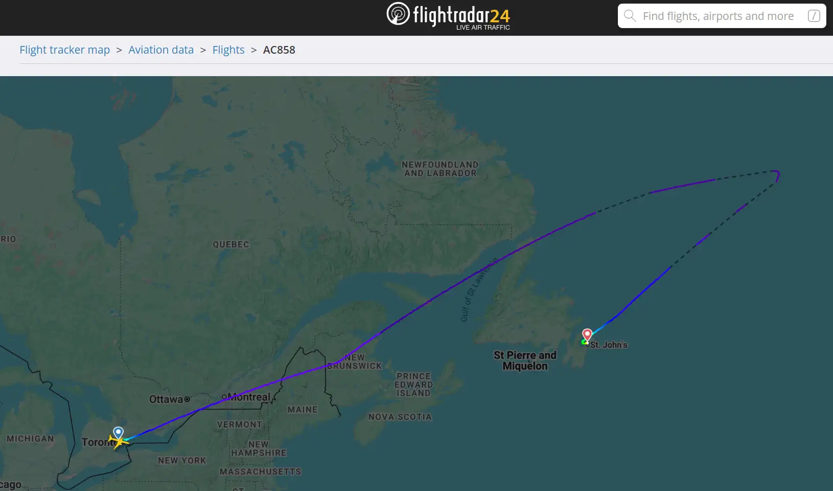 Air Canada flight diverted to St. John’s after leaving Toronto ...