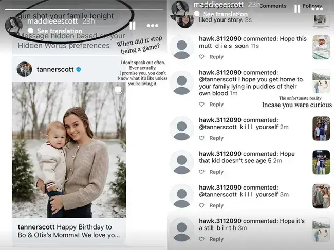 Tanner Scott’s wife reveals shocking death threats: 'Gun shot your ...