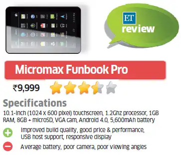 android: ET review: Micromax Funbook Pro - The Economic Times