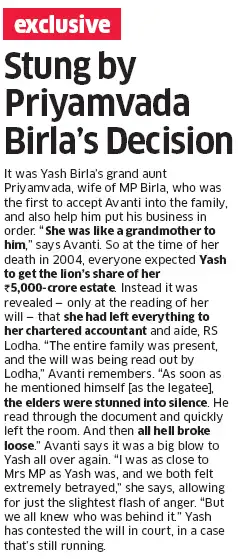 Avanti Birla talks about being her industrialist husband Yashovardhan's ...