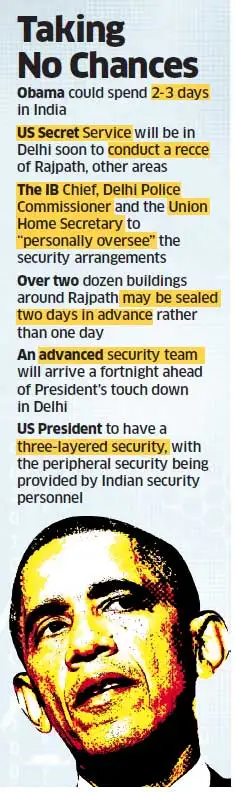 Barack Obama to have a three-layered security during India visit; Home ...
