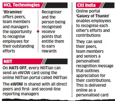 HCL Tech, NIIT, Citi India has recognition platforms that encourage ...