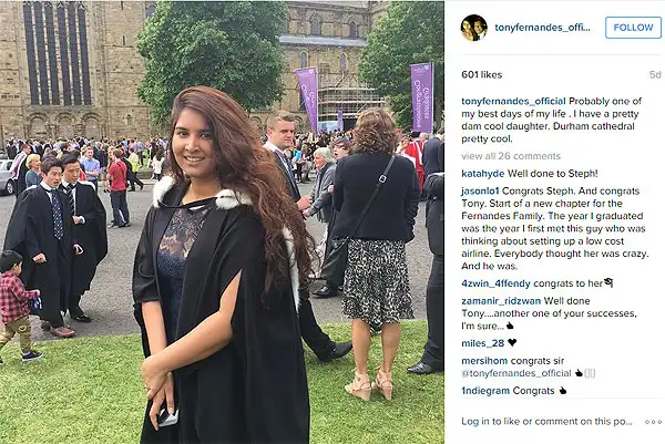 AirAsia boss Tony Fernandes on cloud nine at daughter Steph's ...