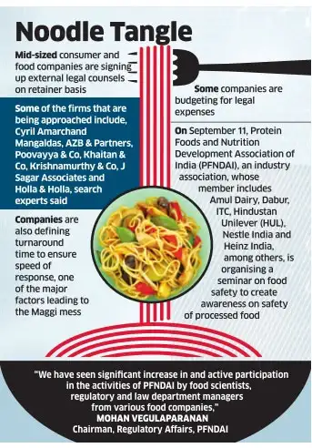 Maggi effect: Food companies now rope in legal talent - The Economic Times