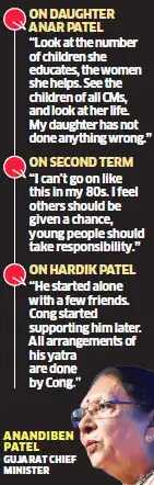 Gujarat CM Anandiben Patel says her daughter Anar Patel is not ...