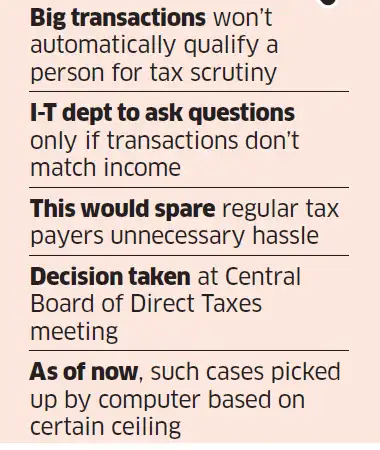 operation clean money: No tax scrutiny of big transaction if it matches ...