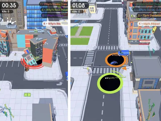 hole.io app: Hole.io review: Bright, colourful game; player with ...