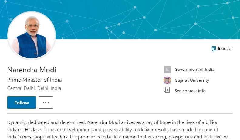 Linkedin: Ruling the roost: Narendra Modi, Vijay Shekhar Sharma feature ...