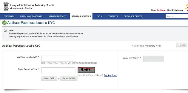 Offline Aadhaar Verification: Aadhaar Paperless Local e-KYC allows ...
