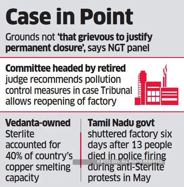 NGT panel calls Sterlite closure unsustainable - The Economic Times