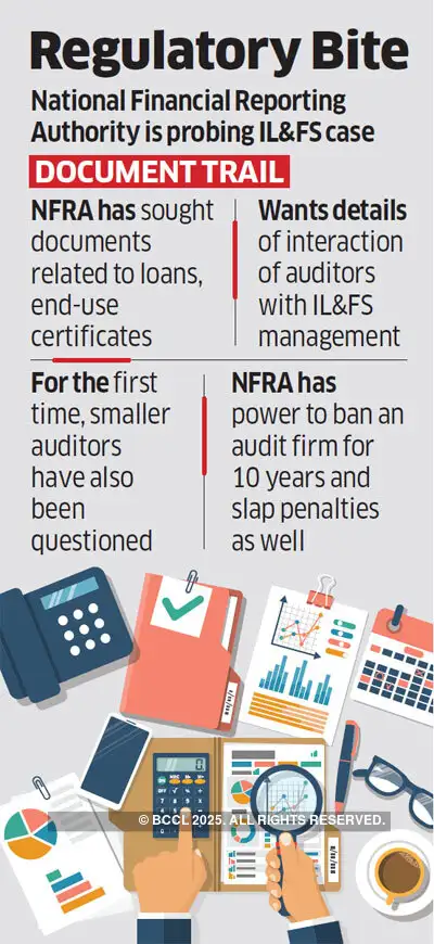 IL&FS probe: IL&FS probe: NFRA seeks documents from auditors - The Economic Times