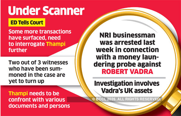 CC Thampi to stay in ED Custody for four more days - The Economic Times