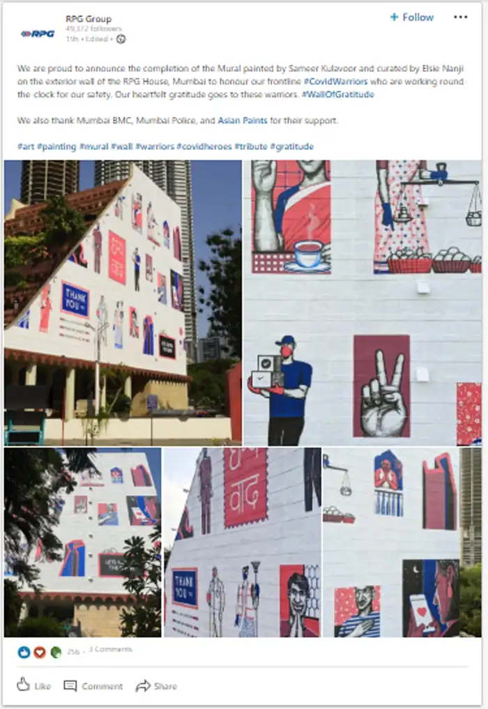 the rpg house: Mumbai RPG House gets #WallOfGratitude, Harsh Goenka ...