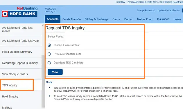 HDFC Bank Form 16A: How to download Form-16A, interest certificate for ...