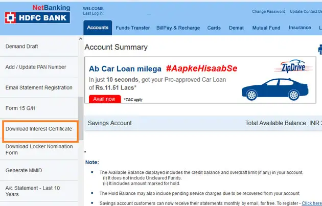 HDFC Bank Form 16A: How to download Form-16A, interest certificate for ...