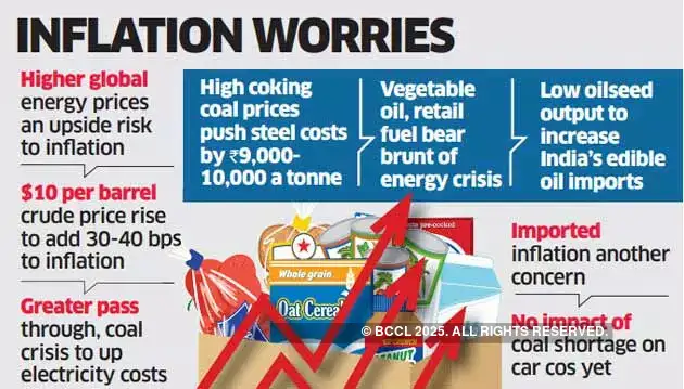 Coal crisis, global energy spike risks to inflation: Economists - The ...