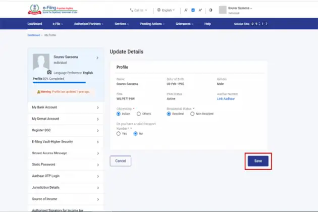 ITR Portal Profile Update: How to update your profile details on the ...